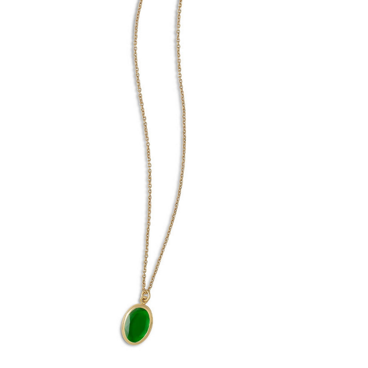 aquaforte caramelle ovali necklace with small bottle-green faceted ven ...
